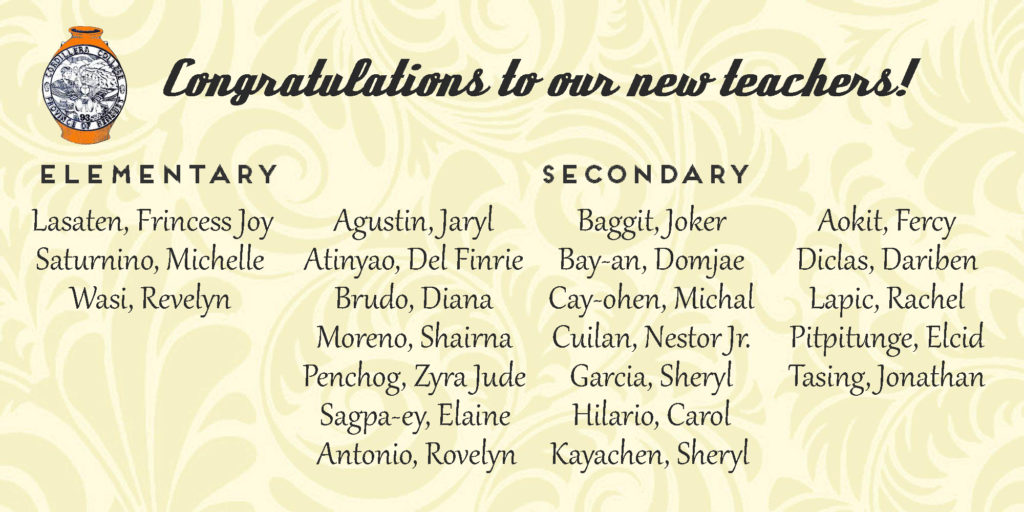 Congratulations New Teachers! – Cordillera Career Development College