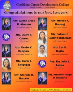 CONGRATULATIONS to our BAR PASSERS, our new LAWYERS! – Cordillera ...