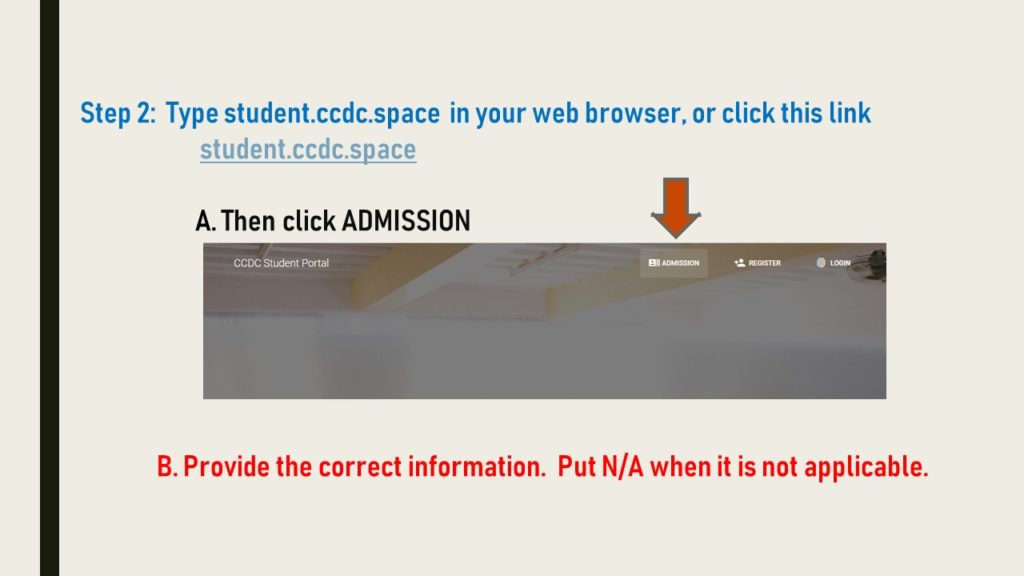 CCDC Online Enrollment Procedure for College/Law/Grad School – Cordillera Career Development College