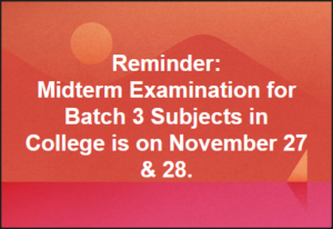 Midterm Examination Reminder – Cordillera Career Development College
