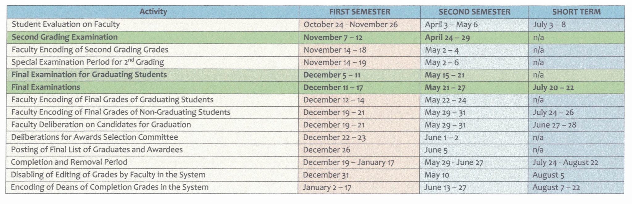 Academic and Activities Calendar 2022-2023 – Cordillera Career ...